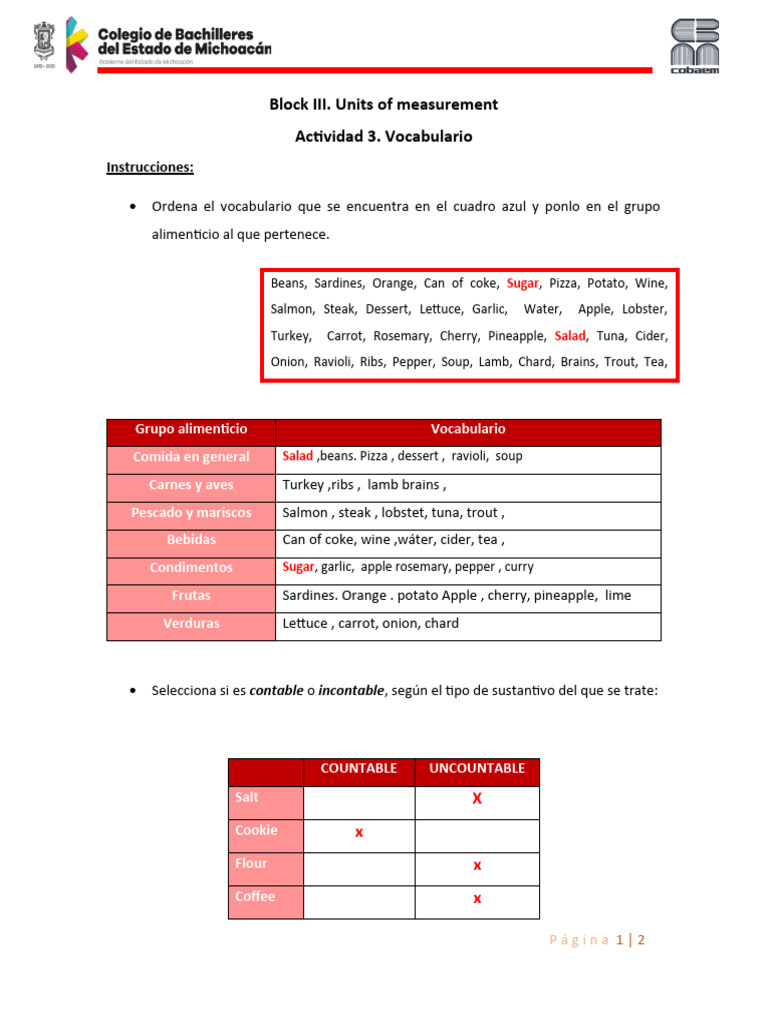 Actividad 3 - Vocabulario | PDF