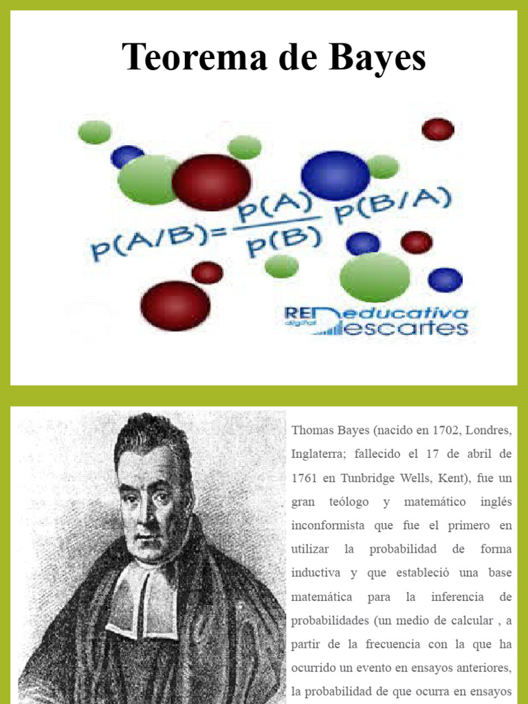 Teorema de Bayes y sus Aplicaciones | PDF | Teoría de probabilidad ...