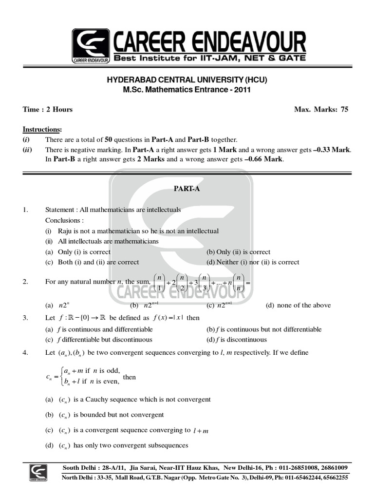 Hcu 2011 | PDF | Matrix (Mathematics) | Linear Map