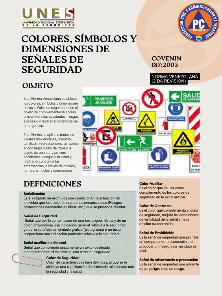 Señales de Seguridad según COVENIN 187 | PDF | Color