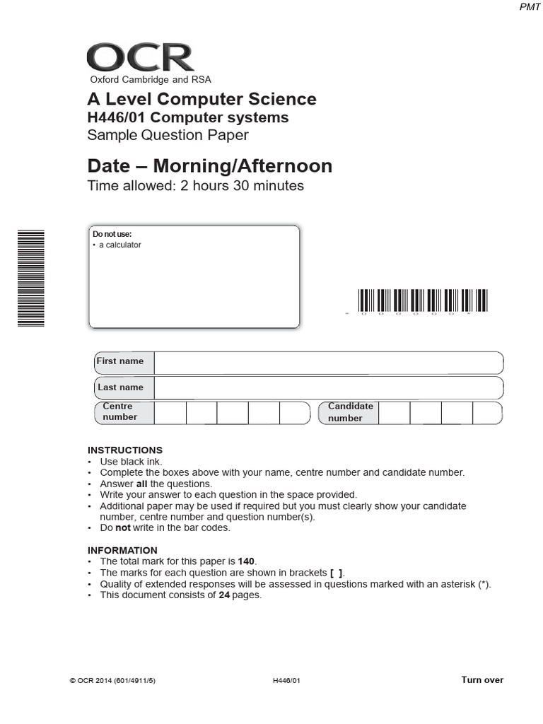 Specimen QP Paper 1 | PDF | Computer Programming | Computer Engineering