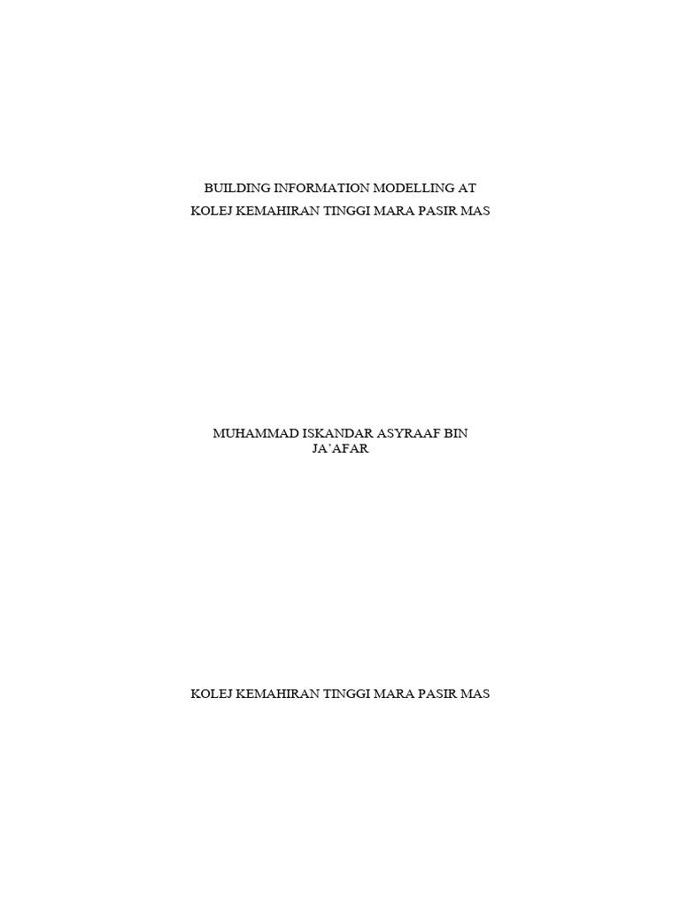 Laporan Penuh FYP BIM KKTM 4 | Download Free PDF | Building Information Modeling | Engineering