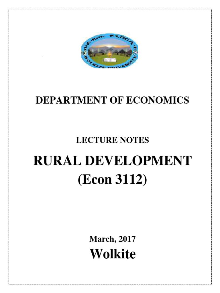 Rural Development | PDF | Market (Economics) | Externality