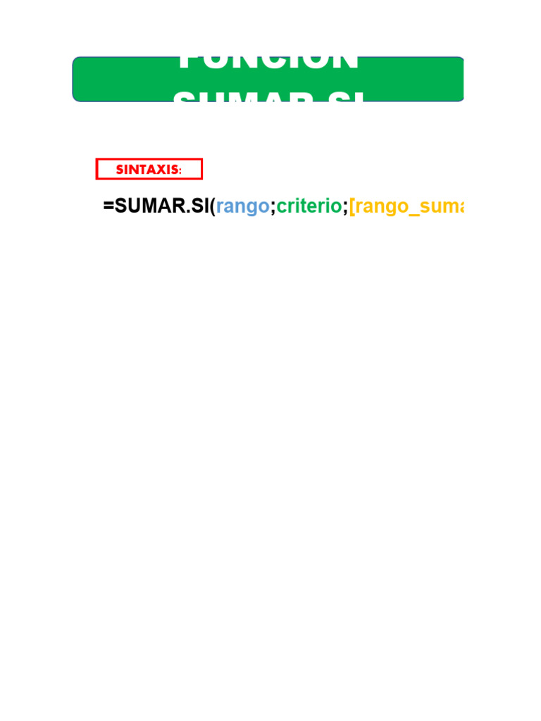 Fórmulas de Sumar en Excel | PDF