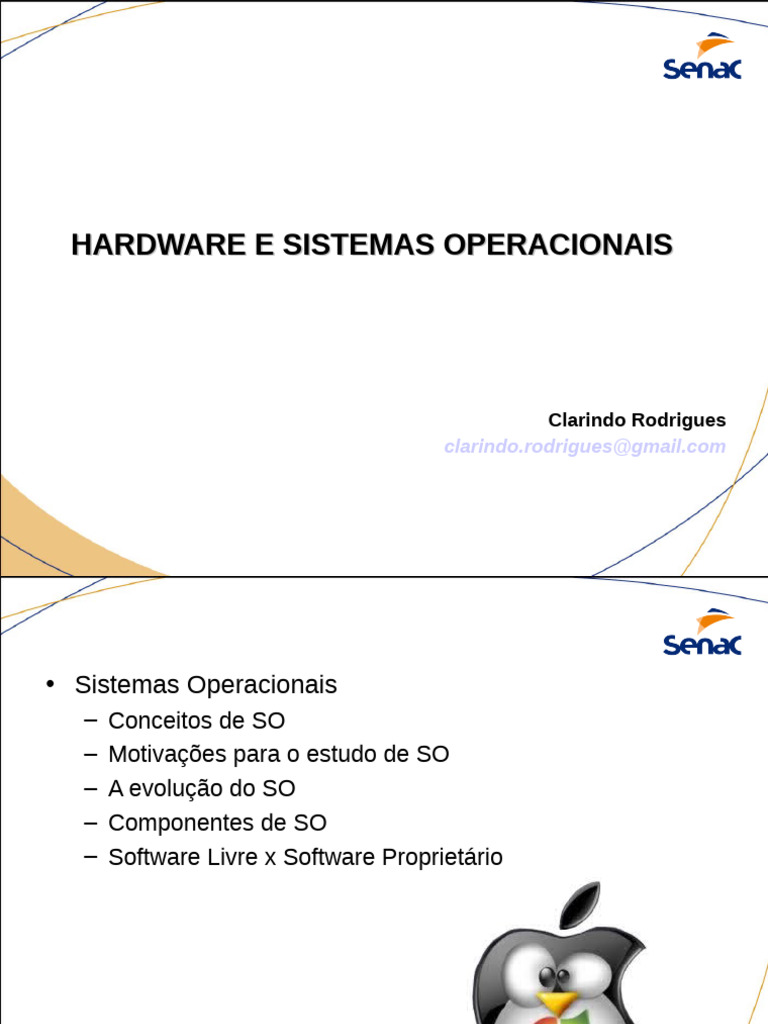 Aula 08 - Sistemas Operacionais | PDF | Sistema operacional | Software ...