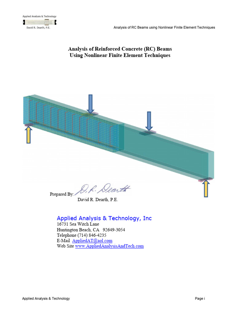 Analysis Reinforced Concrete (RC) Beams Nonlinear - FEA | PDF | Stress (Mechanics) | Fracture