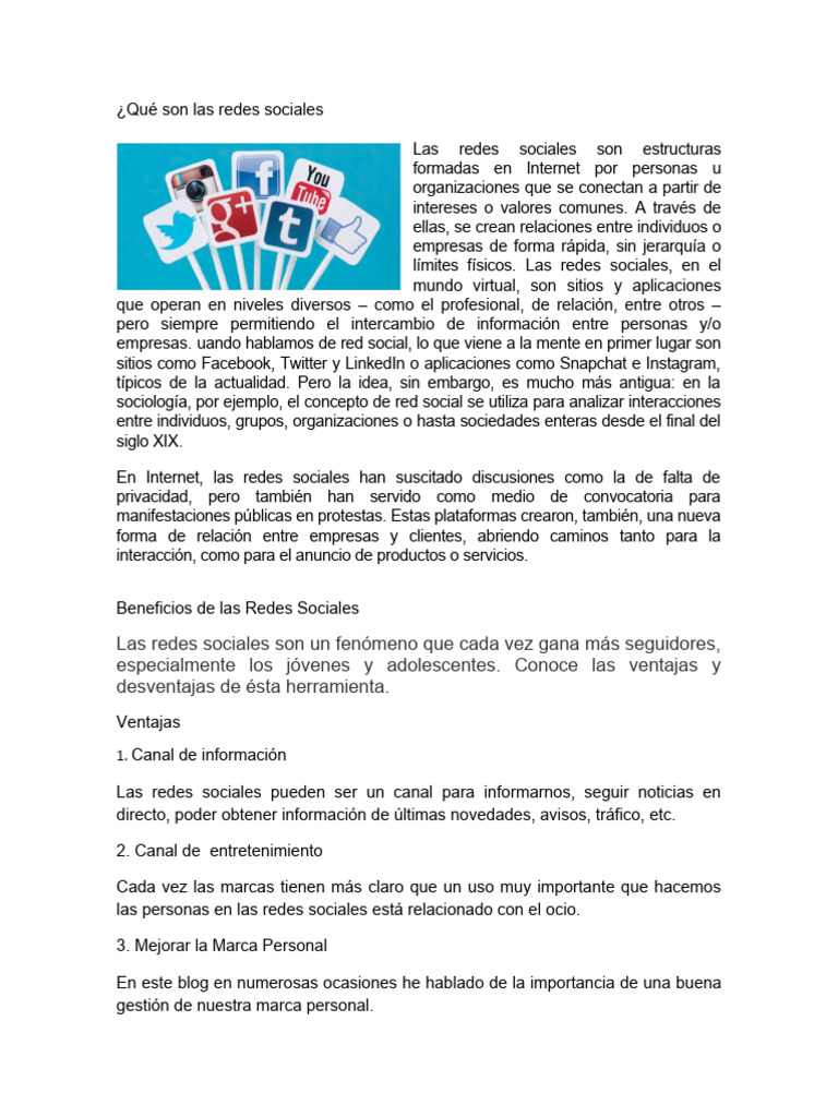 Qué Son Las Redes Sociales | PDF | Servicio de redes sociales | Redes sociales