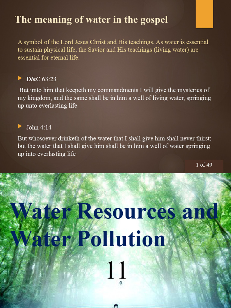 Water's Symbolism and Importance in the Gospel | PDF | Water Pollution ...