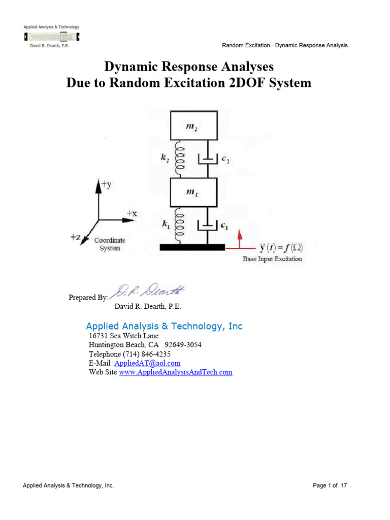 TechArticle Dynamic Response Random 2DOF | PDF | Normal Mode | Spectral ...