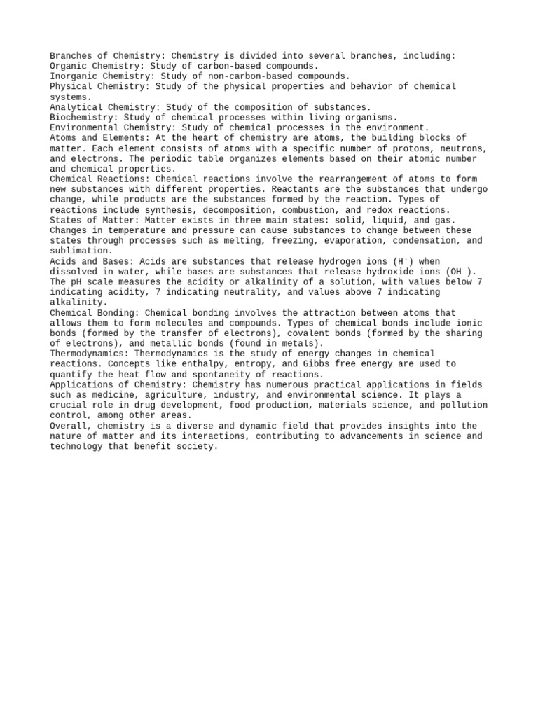 Chemistry Stuff | PDF | Chemistry | Chemical Reactions