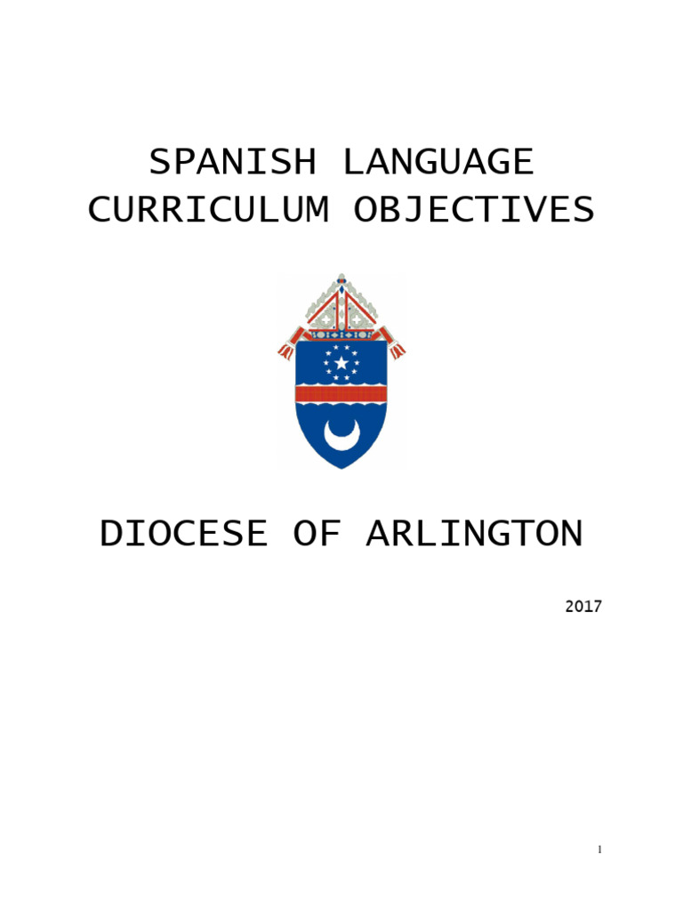 Spanish Language Curriculum Objectives 2016-2017 For Diocesan Website ...