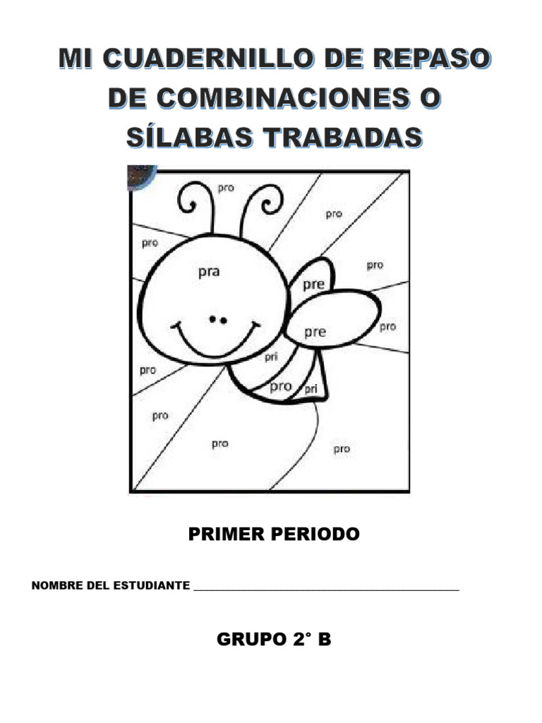 Cuadernillo De Sílabas Trabadas Pdf