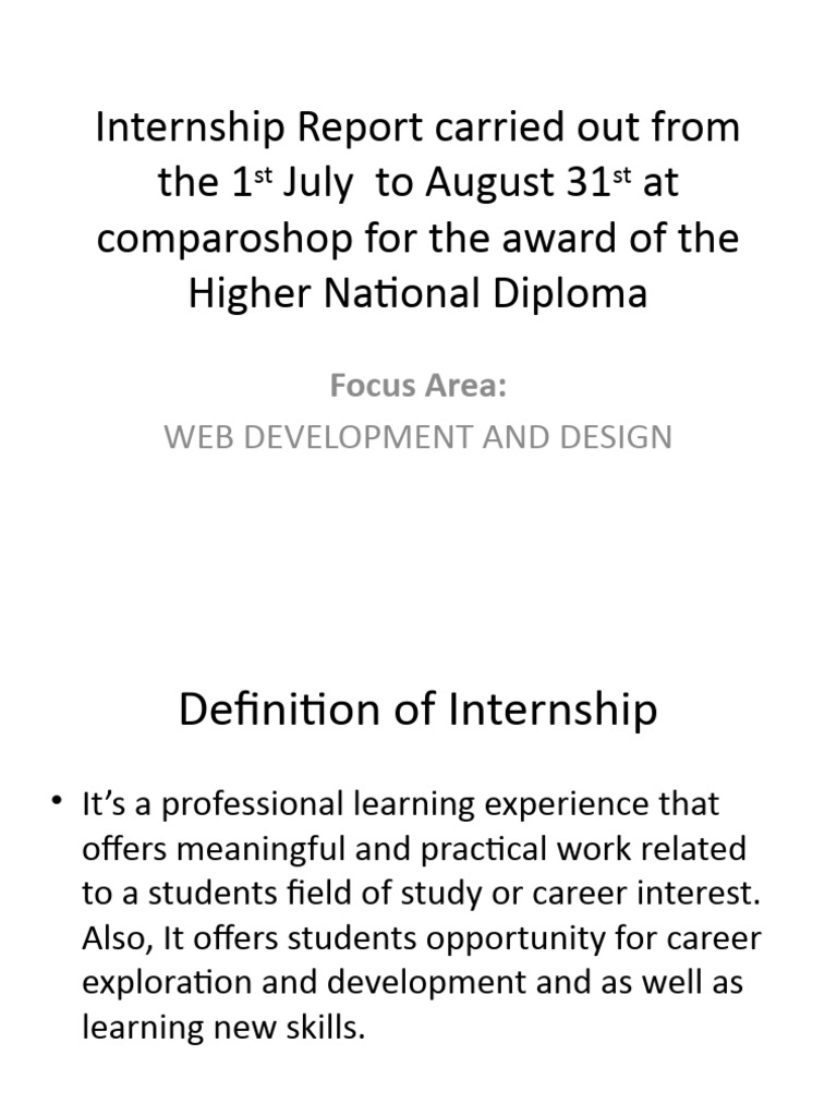 Internship Report From July To August | PDF | Web Development | Java Script