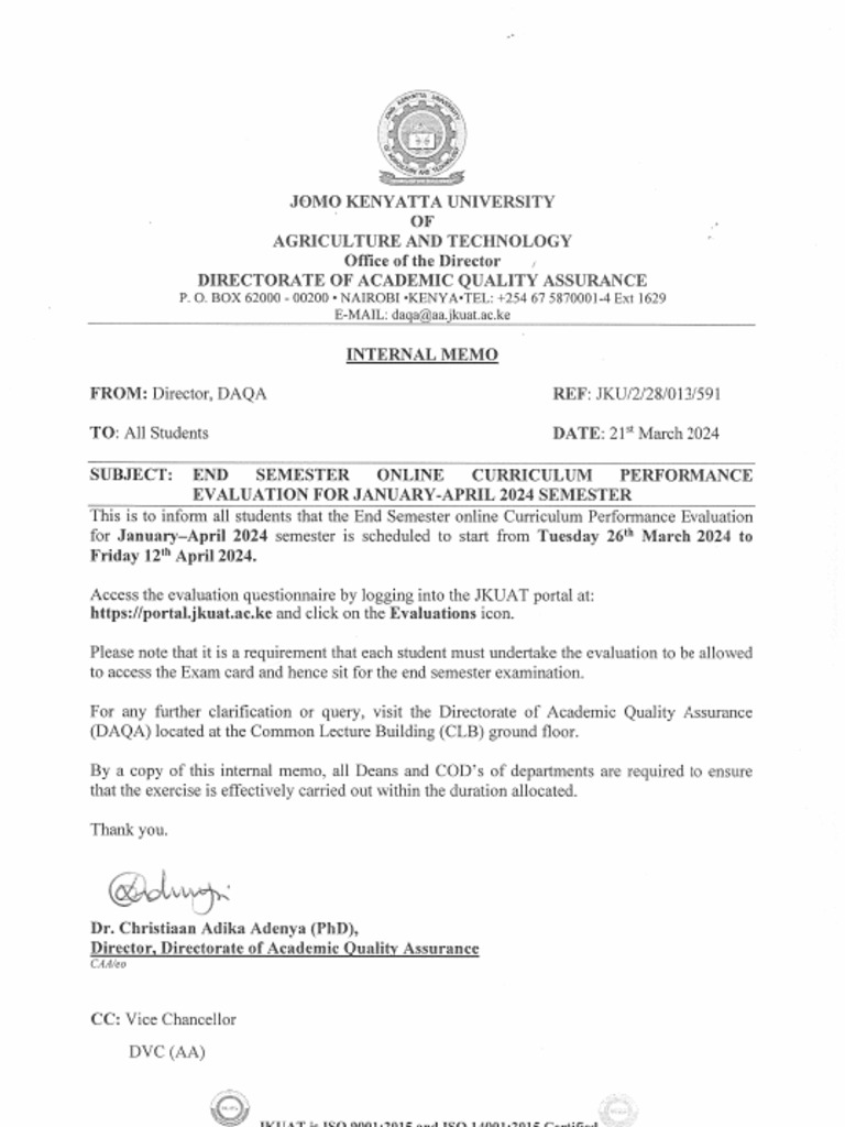 Evaluation Memo(Students) | PDF