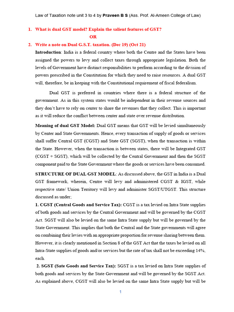 Understanding India's Dual GST Model | PDF | Taxes | Value Added Tax