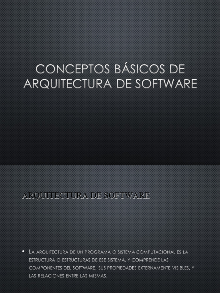 01.conceptos Basicos de Arquitectura de Software | PDF