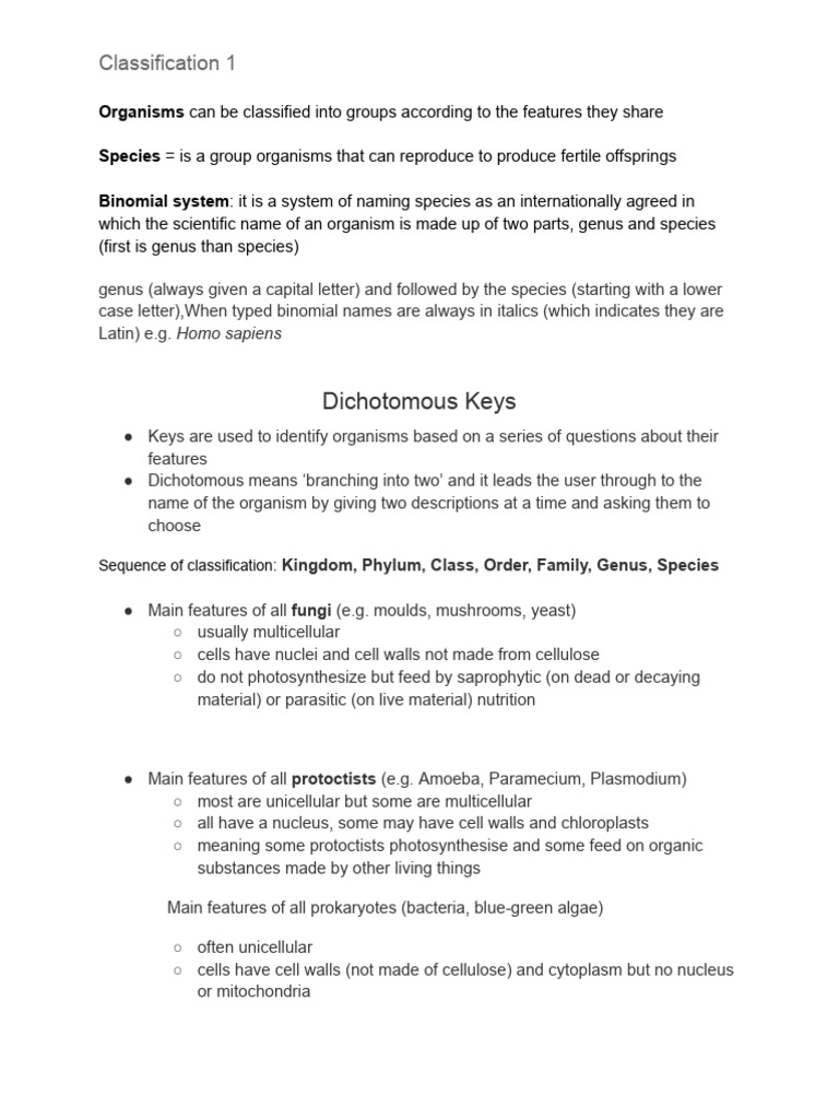 Classification | PDF | Cell (Biology) | Virus