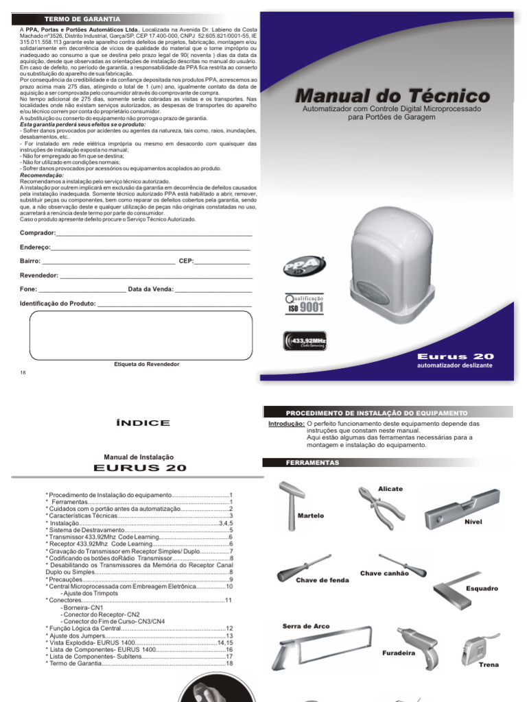 Dokumen - Tips Manual Tecnico Eurus 20 Ppa | PDF | Rádio | Freio