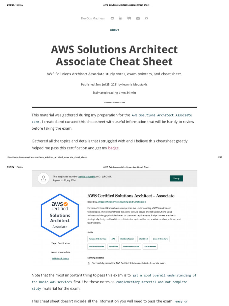 AWS Solutions Architect Exam Guide | PDF | Domain Name System | Virtual ...