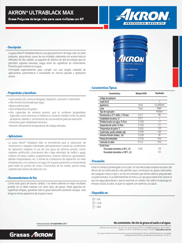 06 Ultrablack Max | PDF | Lubricante | Sustancias químicas