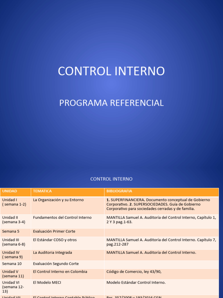 Control Interno Presentacion | PDF | Auditoría | Contabilidad