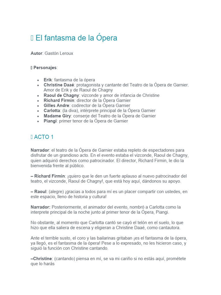 El fantasma de la Ópera | PDF | El fantasma de la ópera