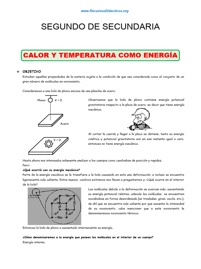Ejercicios de Calor y Temperatura para Segundo de Secundaria | PDF | Celsius | Fahrenheit