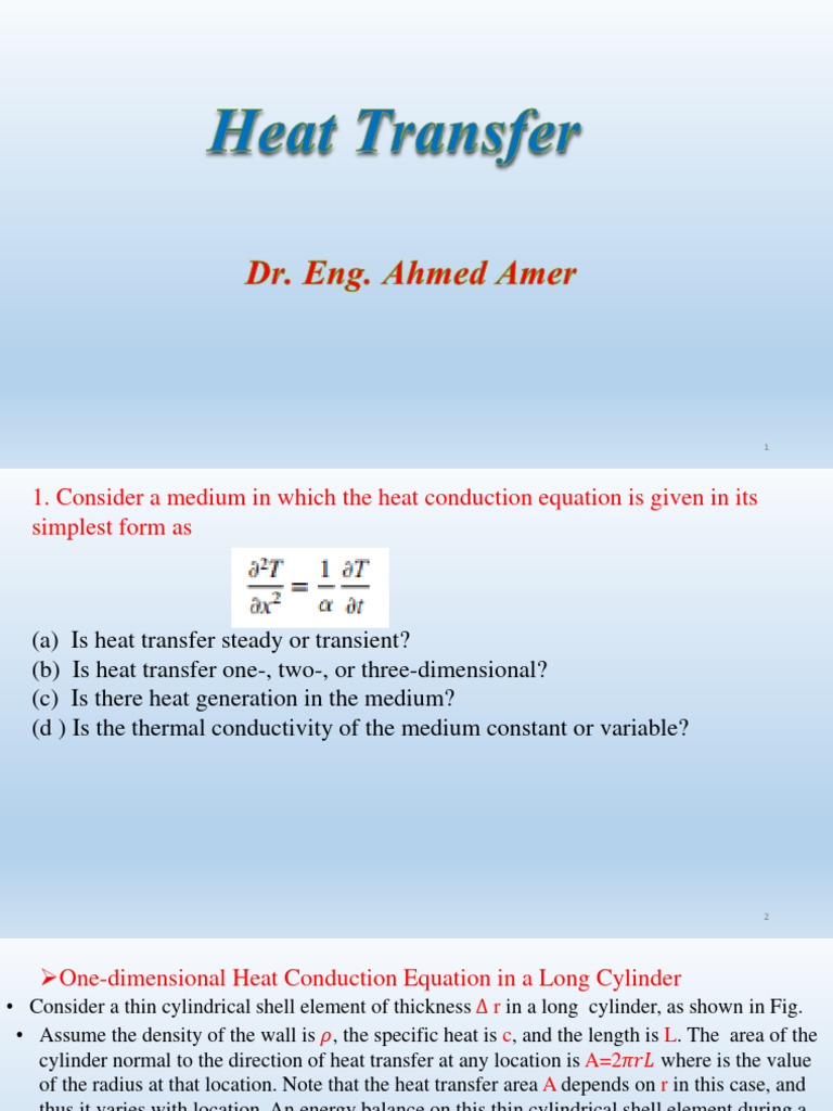 Heat Transfer Slides | PDF | Thermal Conduction | Thermal Insulation