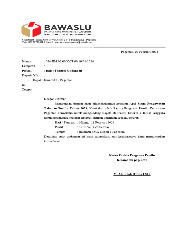 Surat Undangan Danramil | PDF