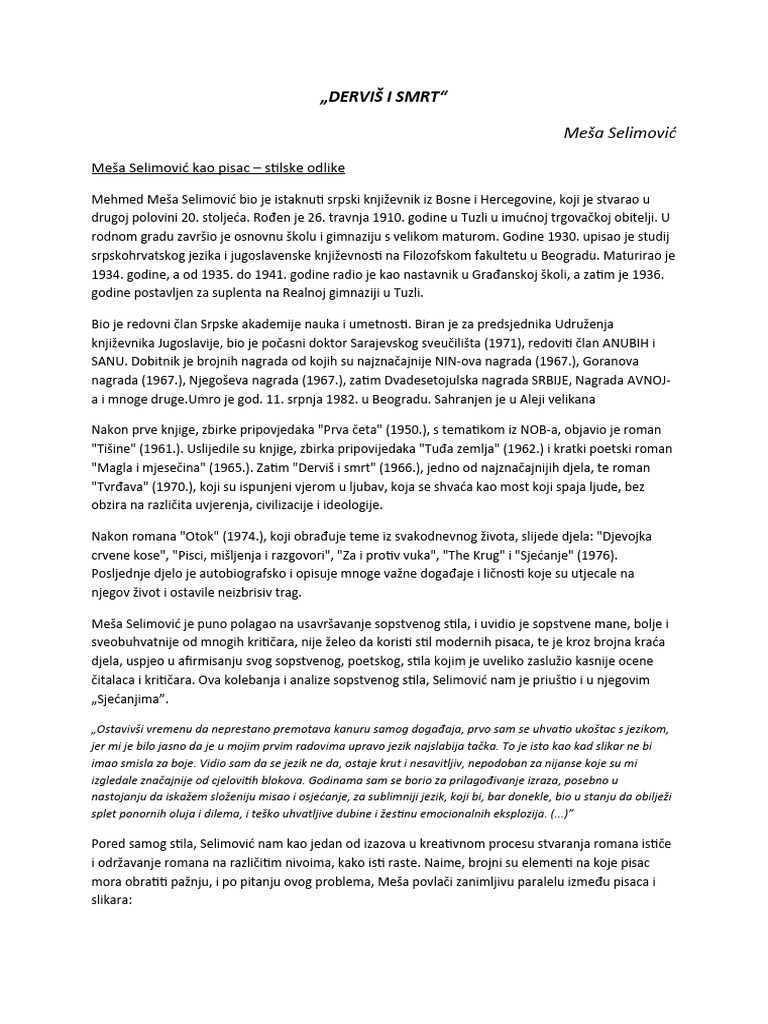Derviš I SMRT | PDF