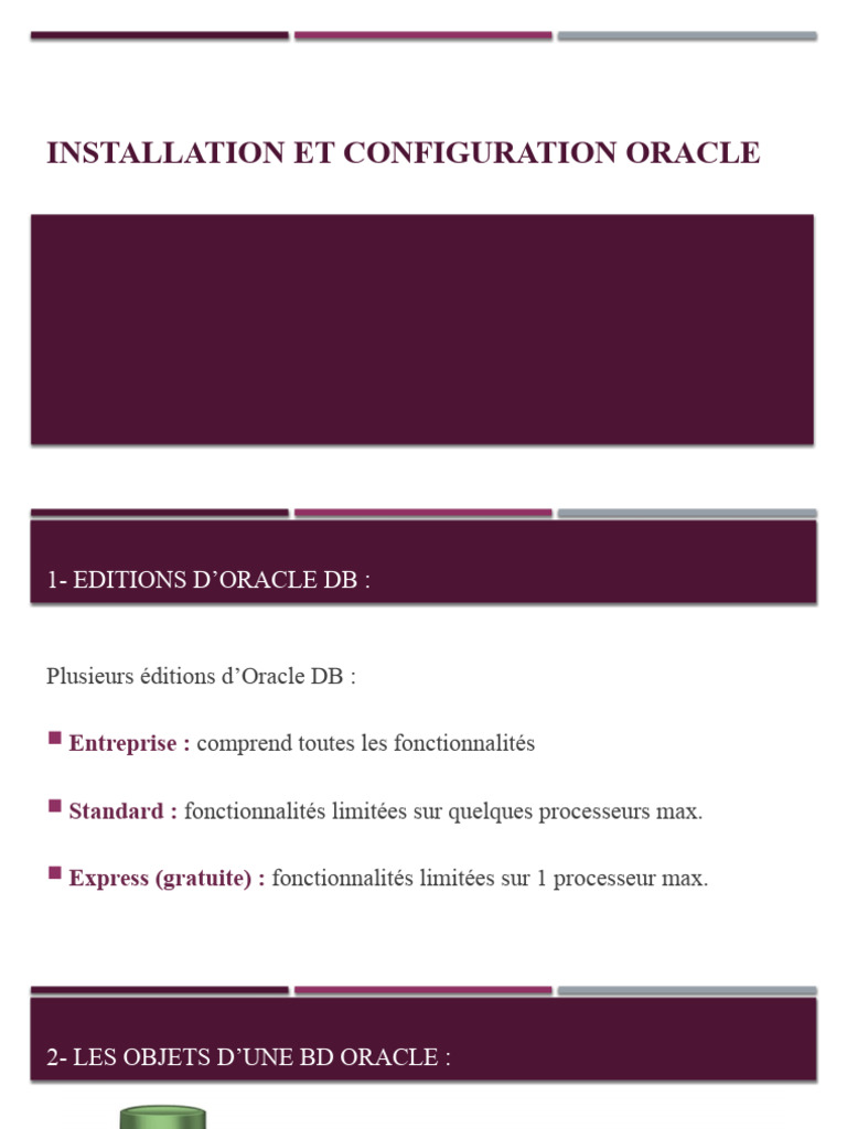 Installation Et Configuration Oracle Pdf Base De Données Oracle Informatique 1446