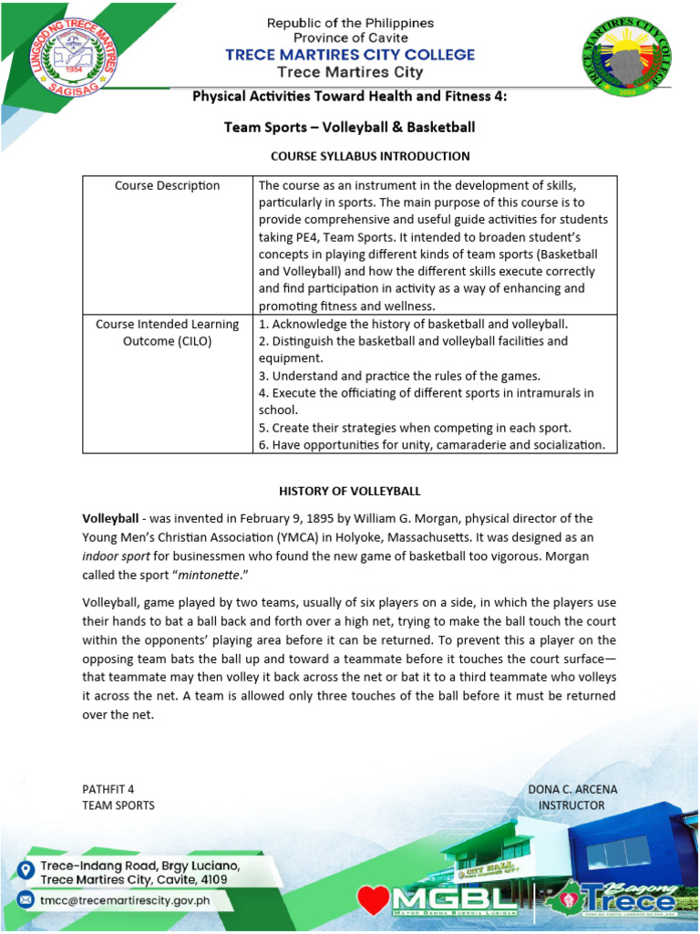 PATHFITT 4 - Handouts | Download Free PDF | Volleyball | Sports Rules ...
