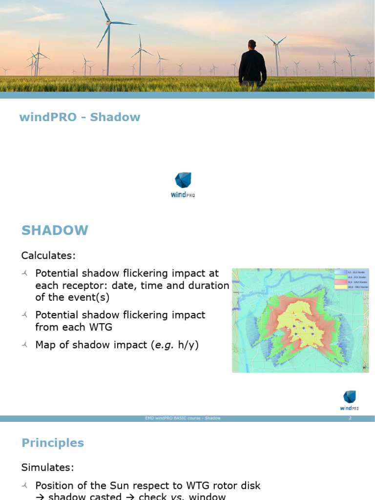 12 - EMD Basic WindPRO Course SHADOW | PDF | Sun | Earth Sciences