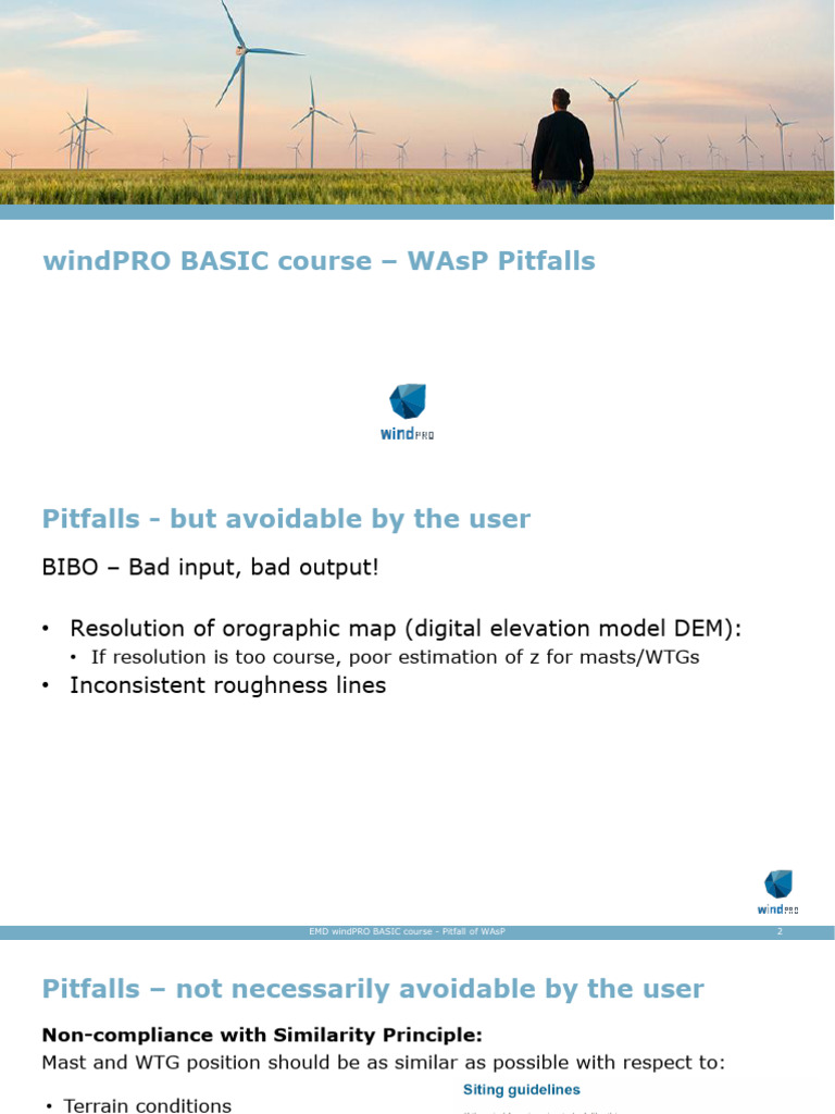06 - EMD Basic WindPRO Course Pitfalls | PDF | Computational Fluid Dynamics | Wound