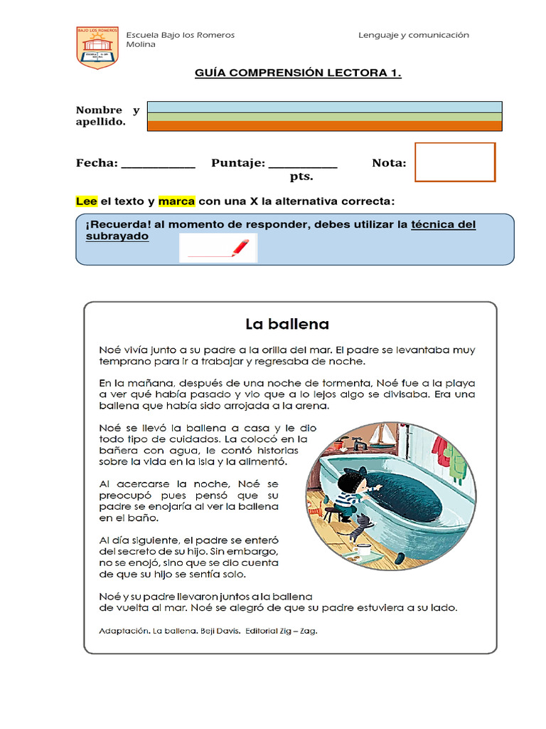 Guía Comprensión Lectora 1 Pdf