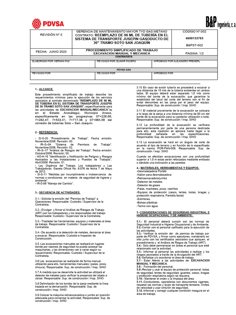 002 Excavacion | PDF | Primeros auxilios