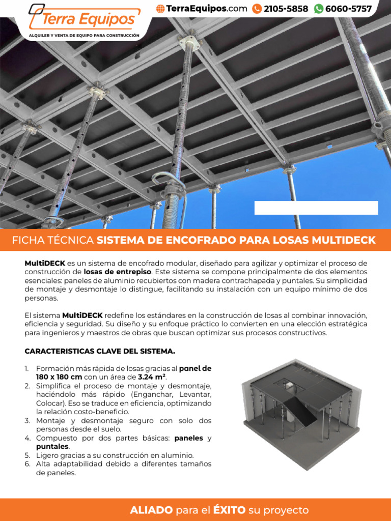 Ficha Tecnica Sistema de Encofrado de Losas Multideck | PDF