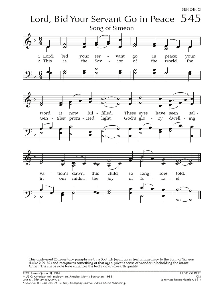 545-Lord Bid Your Servant Go in Peace | PDF