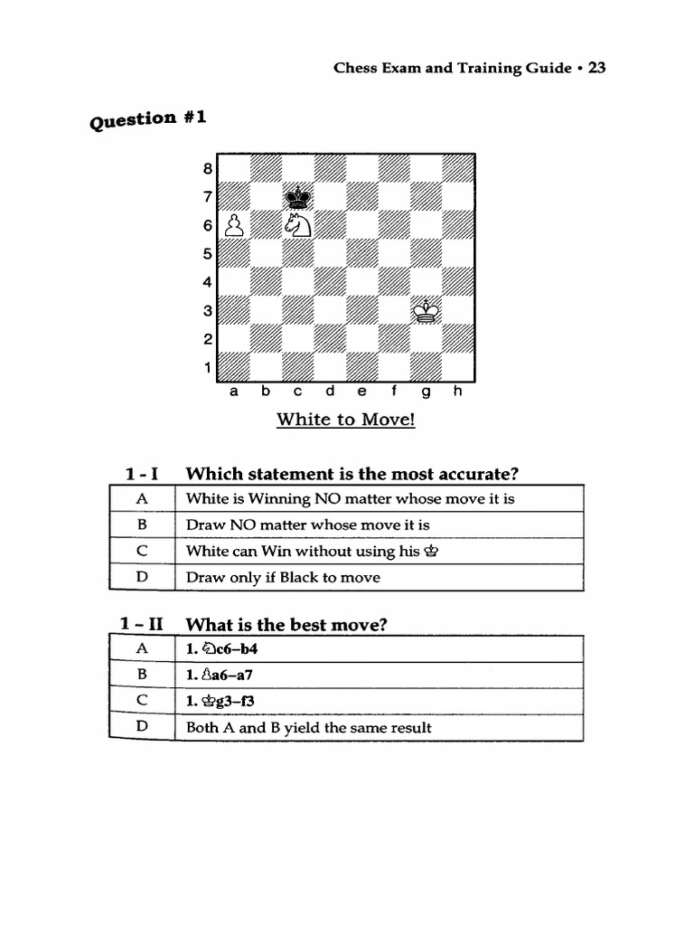 Chess Exam and Training Guide - Tests | PDF