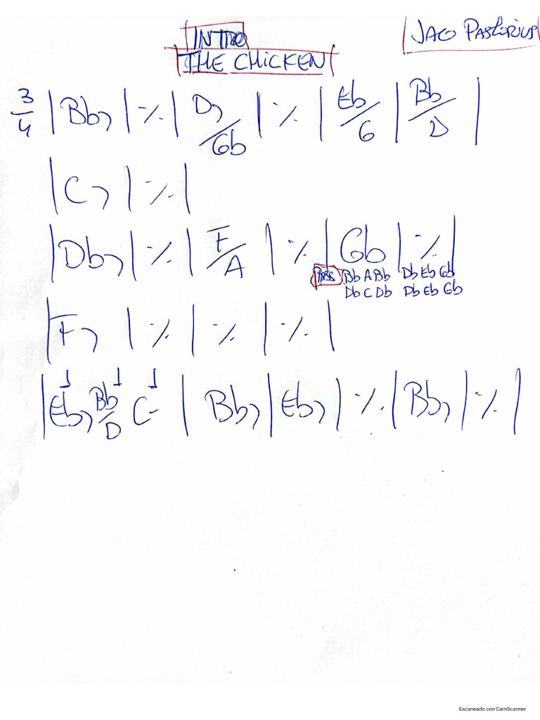 Intro The Chicken Jaco Pastorious | PDF