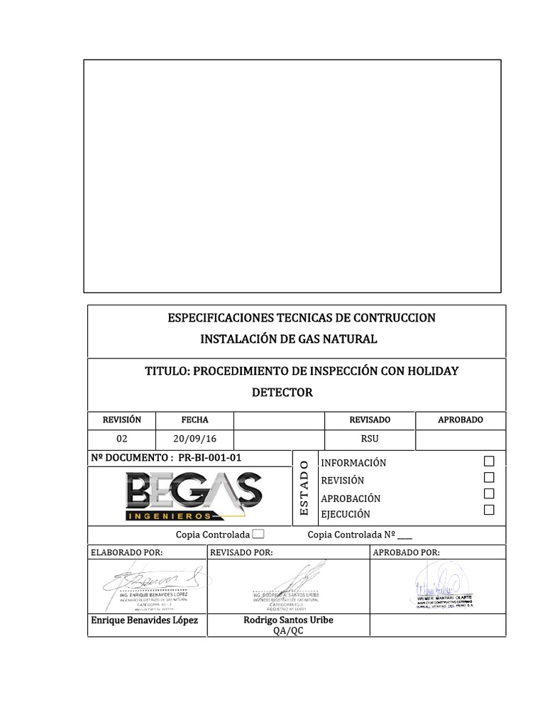 11. Procedimiento de Inspección con Holiday Detector | PDF ...