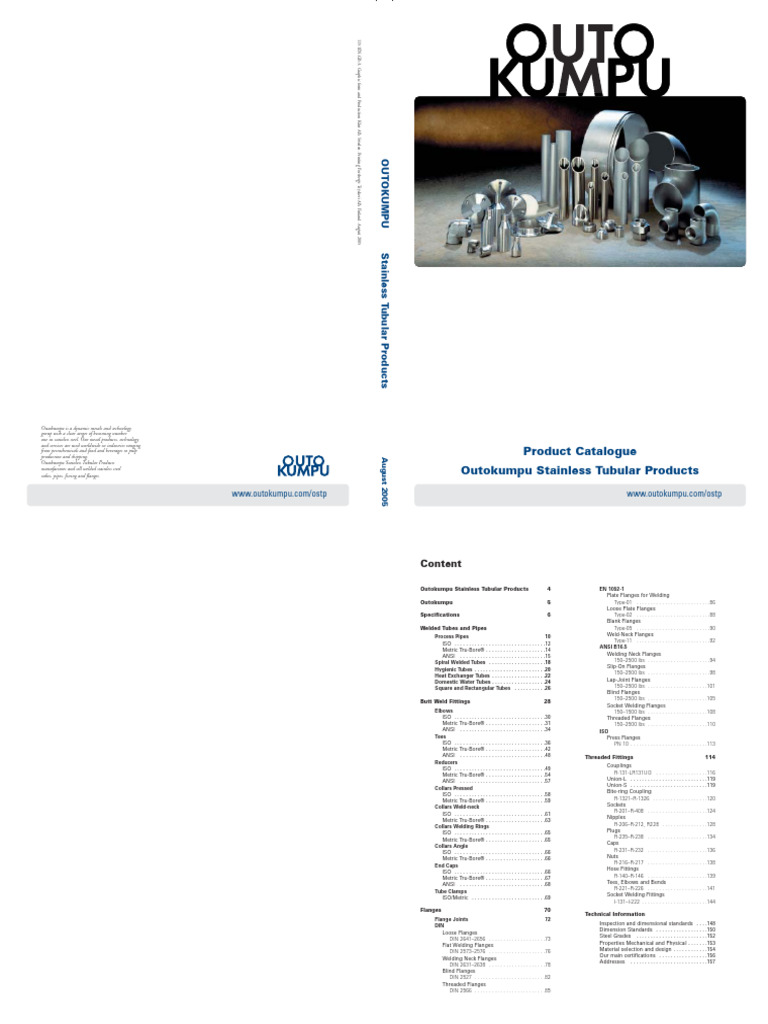 OUTOKUMPU Catalogue | PDF | Pipe (Fluid Conveyance) | Metals