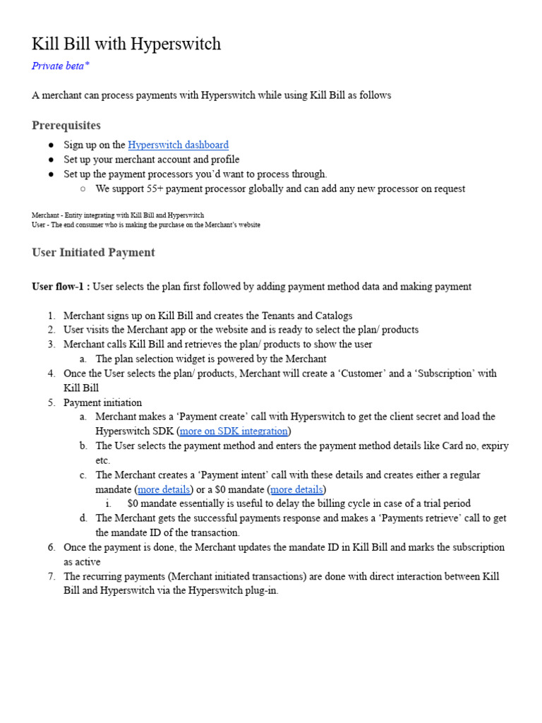 Kill Bill With Hyperswitch | PDF | Subscription Business Model | Computing