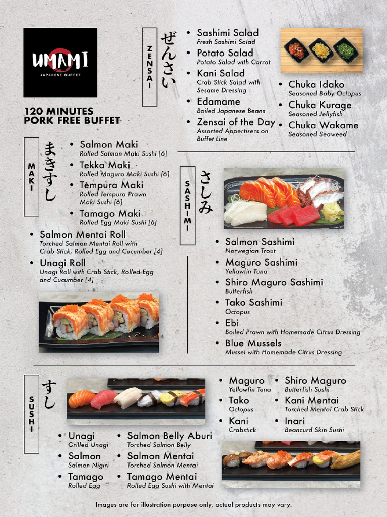 Umami Buffet Menu 2024 | PDF