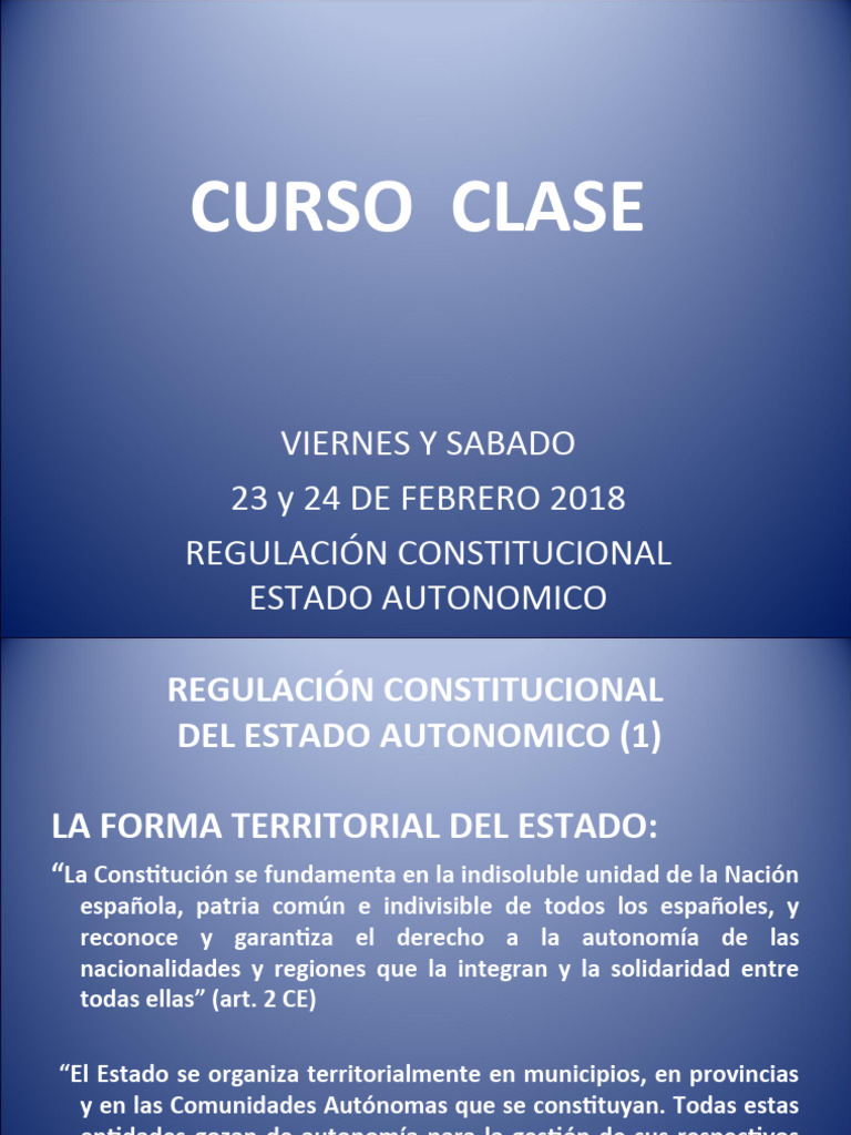 Clase 23-24 Aux Enfermeria Regulac Const Estado Autonomico | PDF ...
