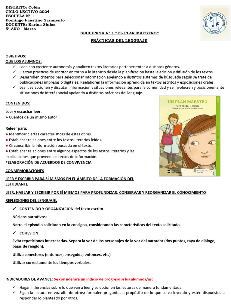 Secuencia #1 PDL El Plan Maestro | PDF | Las emociones | Cuentos