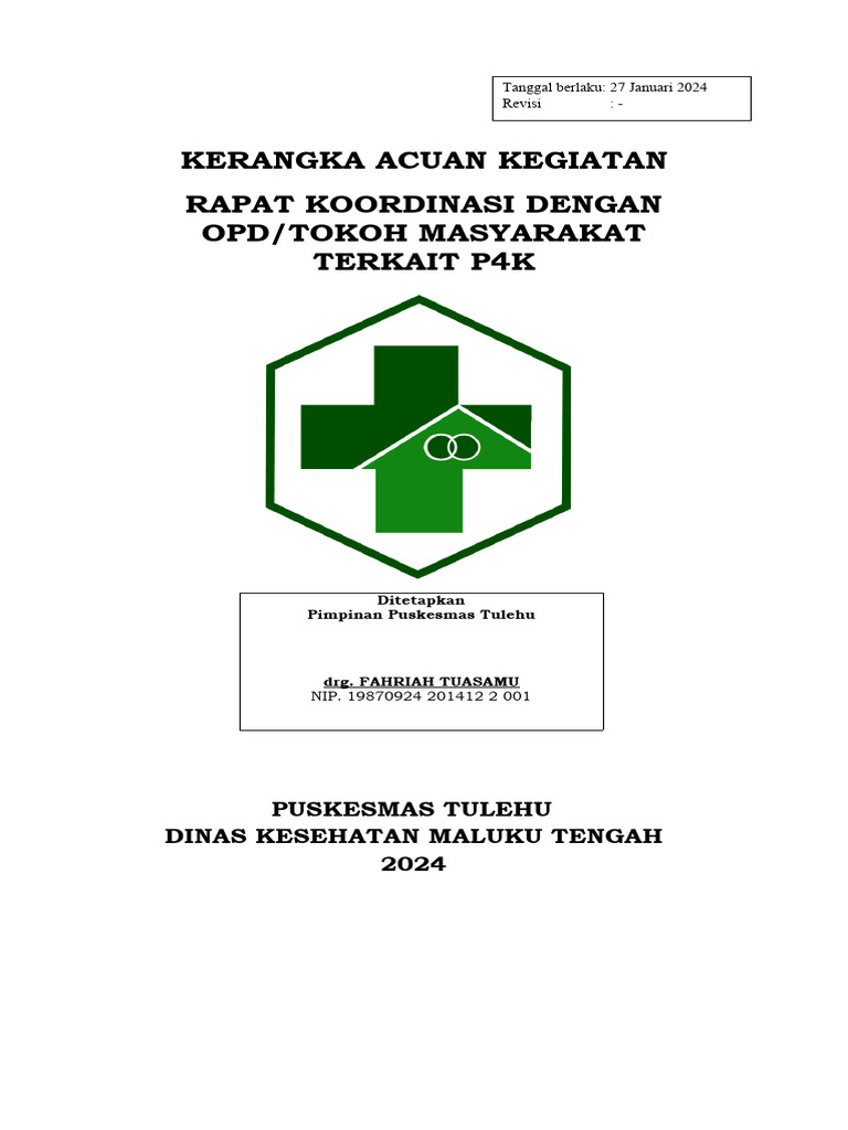 KAK RAKOR P4K Revisi | PDF | Ilmu Sosial
