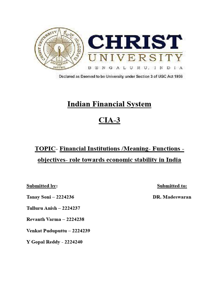Ifs Cia 3 | PDF | Reserve Bank Of India | Non Bank Financial Institution