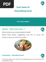 TASK 2 Part A Words To Describe Food Sensory Evaluation | PDF