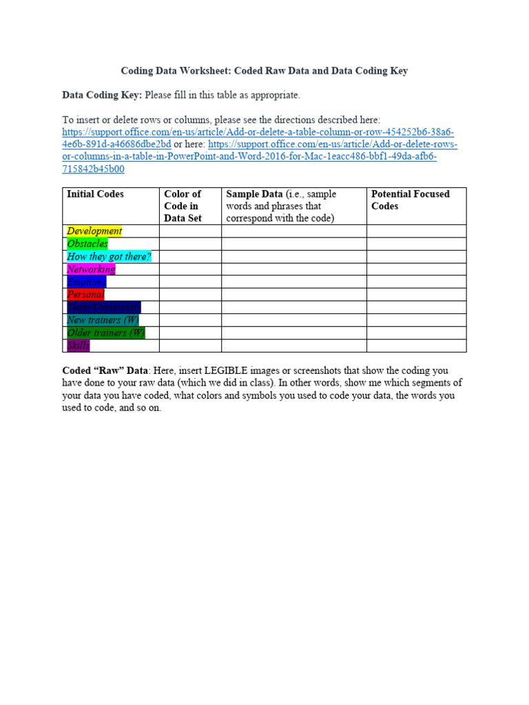 coding data worksheet-1 | PDF | Physical Therapy | Team Sports